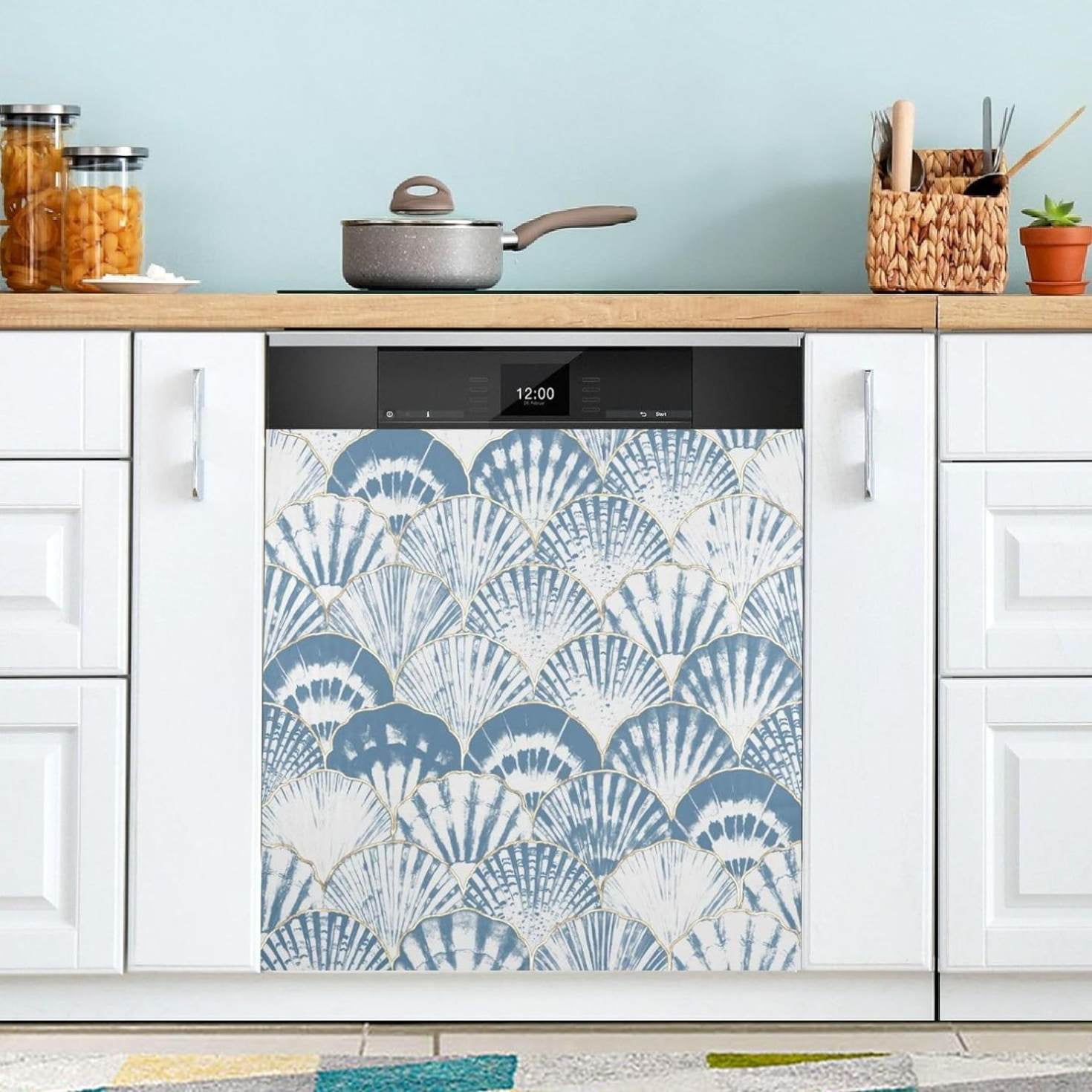 Coolnut Watercolor Sea Shells Dishwasher Magnet Cover for The Front ...