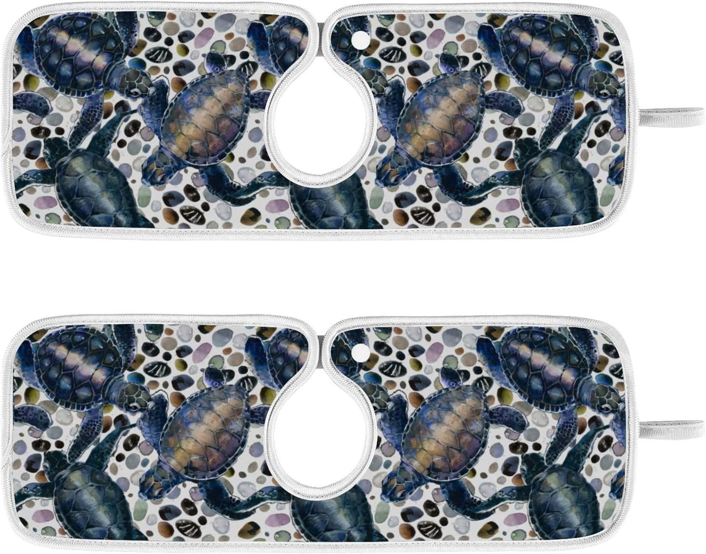 Coolnut Watercolor Sea Turtle Sink Splash Guard for Faucet 2 Packs ...