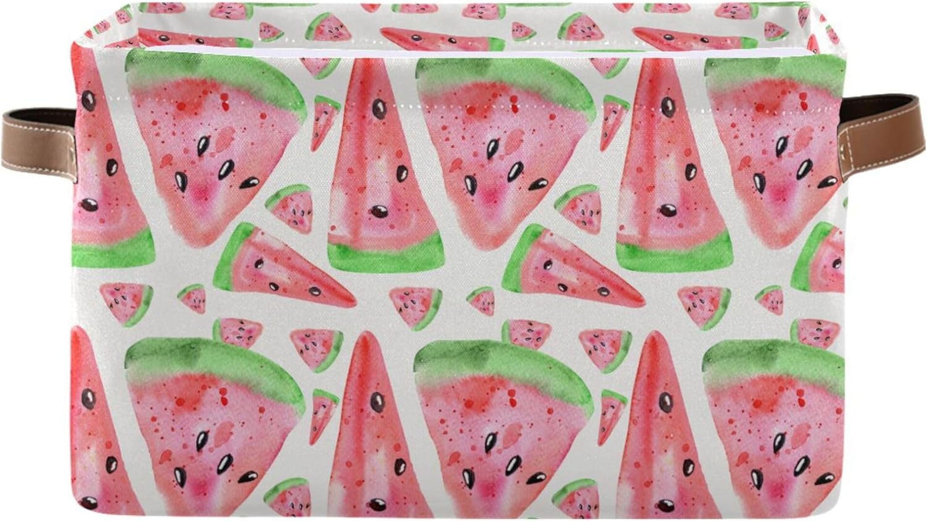 Coolnut Watercolor Watermelon Storage Basket Foldable Storage Bin 2 ...