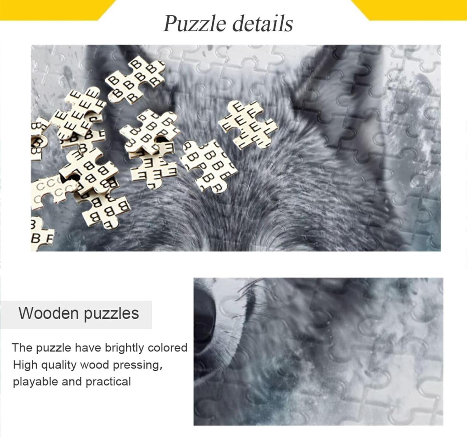 Coolnut Watercolor Wolf Head Puzzles for Adults and Kids 500 Pieces ...