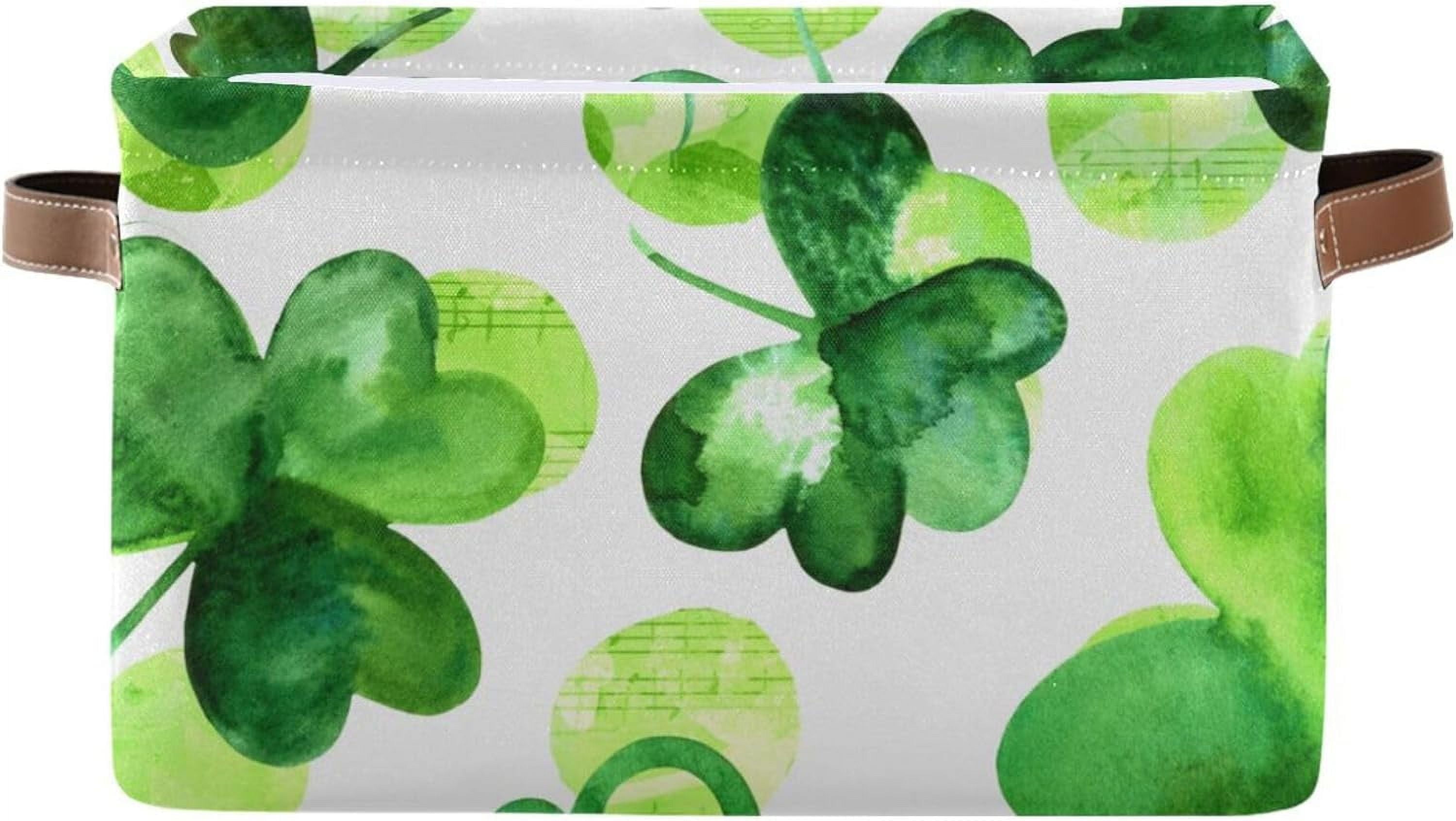 Coolnut Watercolour Shamrocks Storage Bins Foldable Canvas Fabric ...
