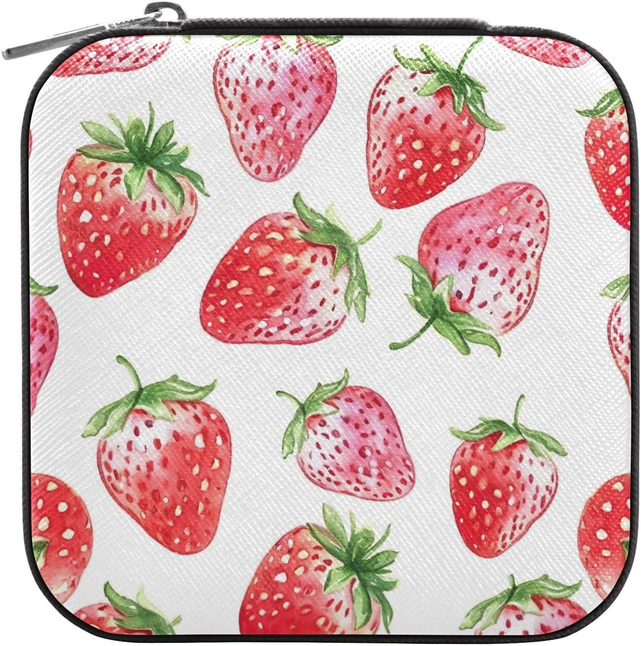 Coolnut Watercolour Strawberry Pattern Travel Jewelry Organizer Case ...