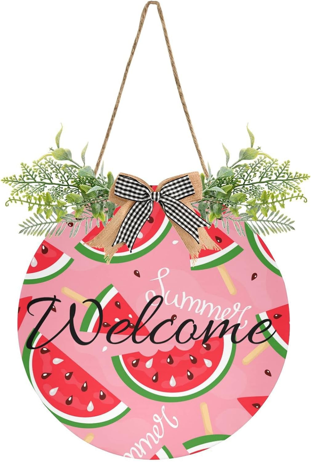 Coolnut Watermelon Welcome Sign for Front Door, Round Sign Hanging ...