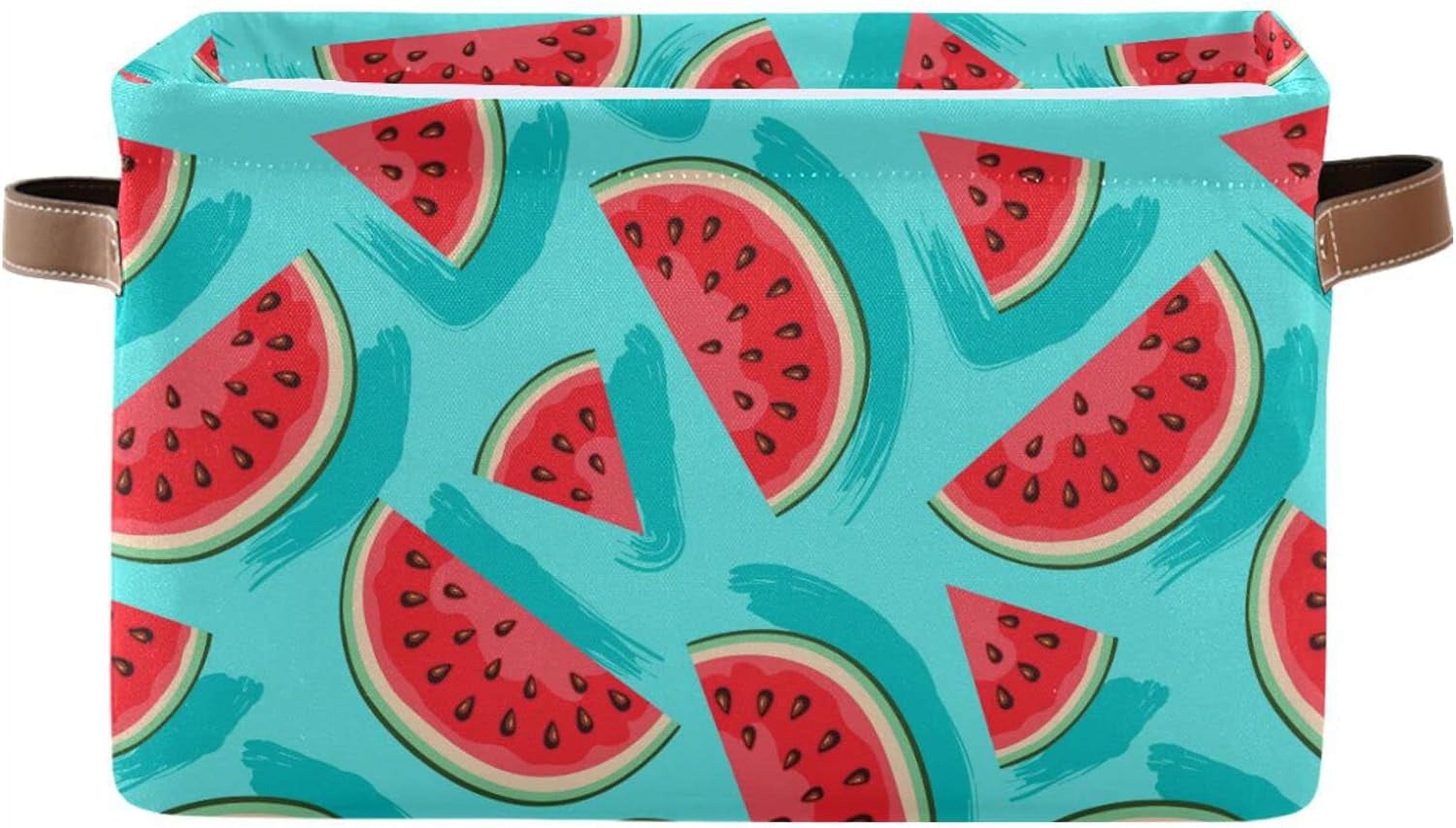 Coolnut Watermelons Foldable Storage Basket for Shelves, Collapsible ...