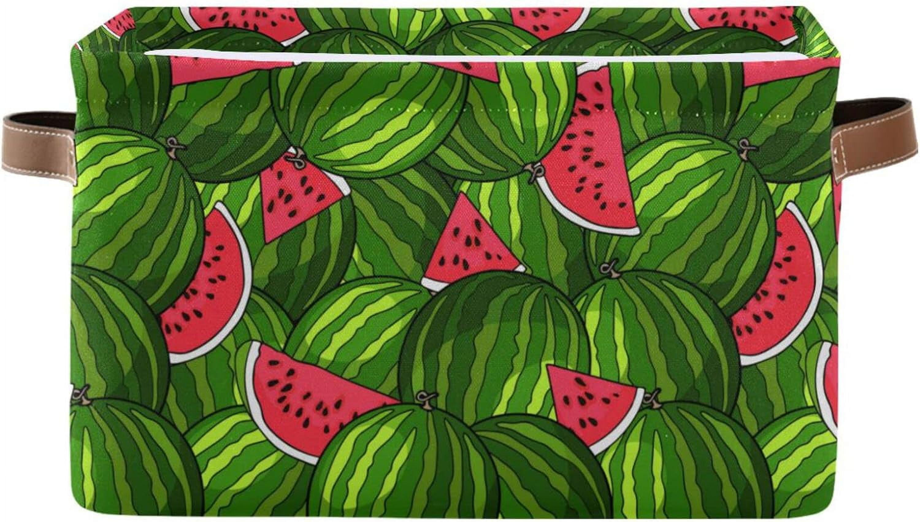 Coolnut Watermelons Pattern Storage Baskets Rectangle Foldable Canvas ...