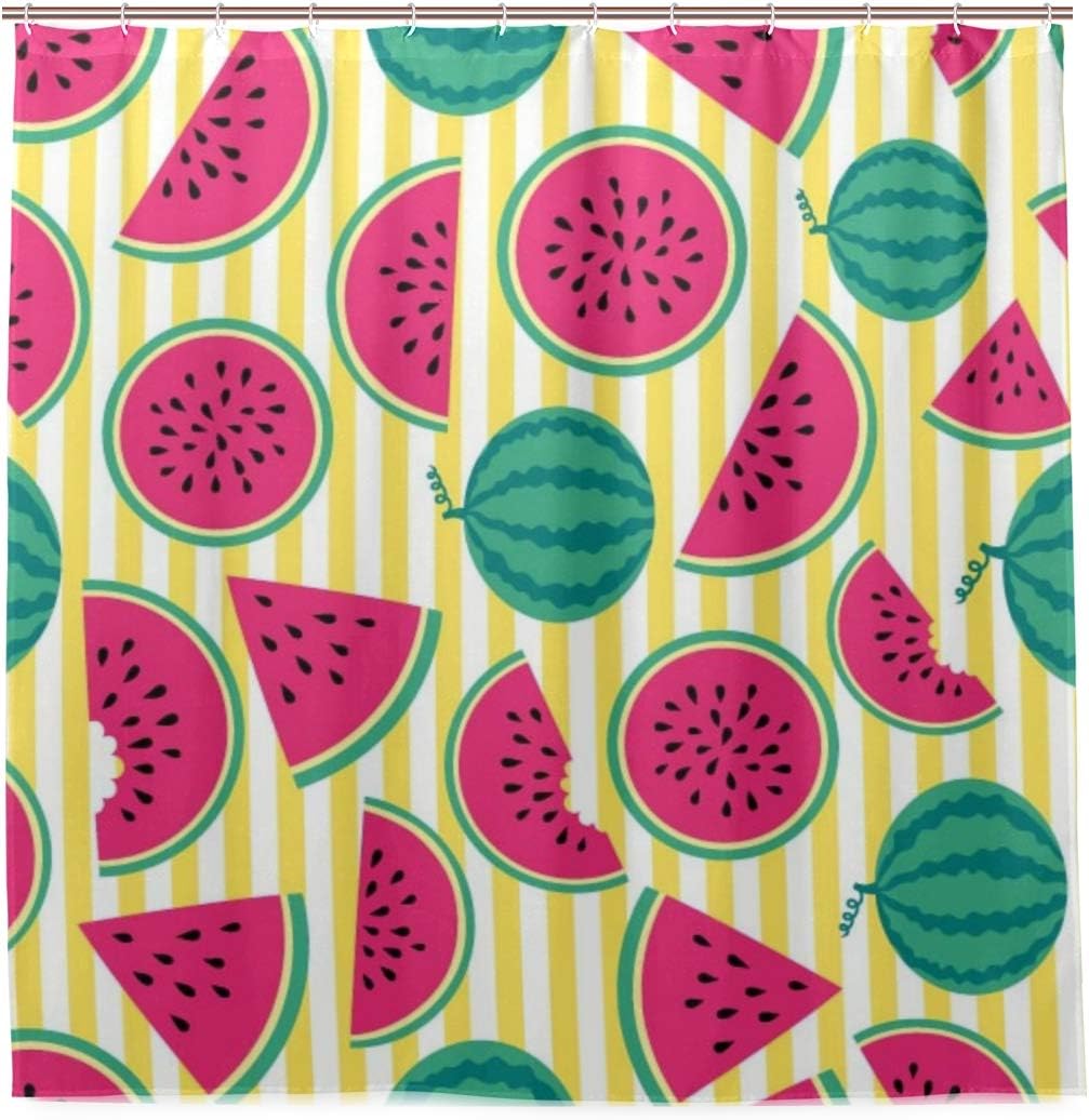 Coolnut Watermelons Stripes Bath Shower Curtain Liners 72"x72 ...