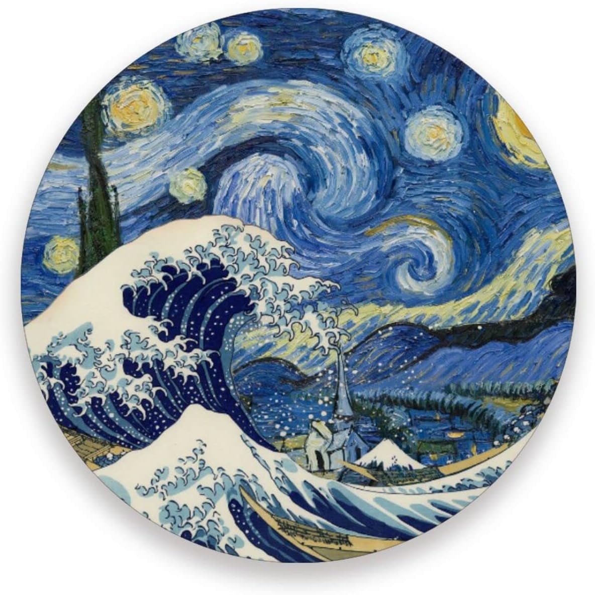 Coolnut Wave Stars Coasters for Drinks Set of 4, Absorbent Ceramic ...