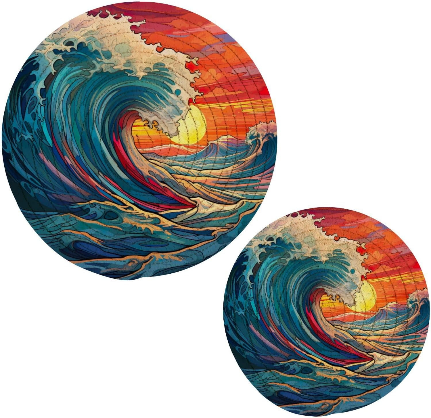 Coolnut Wave View Trivets Pot Holders Set of 2 Potholders for Kitchens ...