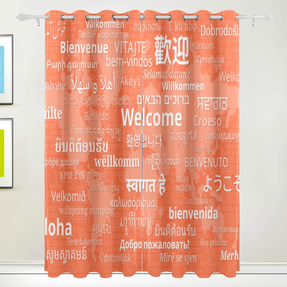 Coolnut Welcome Design On Orange Thermal Insulated Blackout Grommet ...