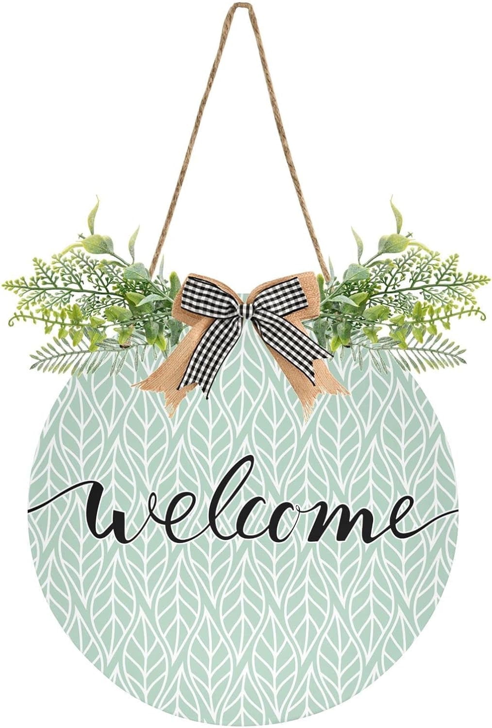 Coolnut Welcome Leaf Design Welcome Sign for Front Door, Rustic Wooden ...