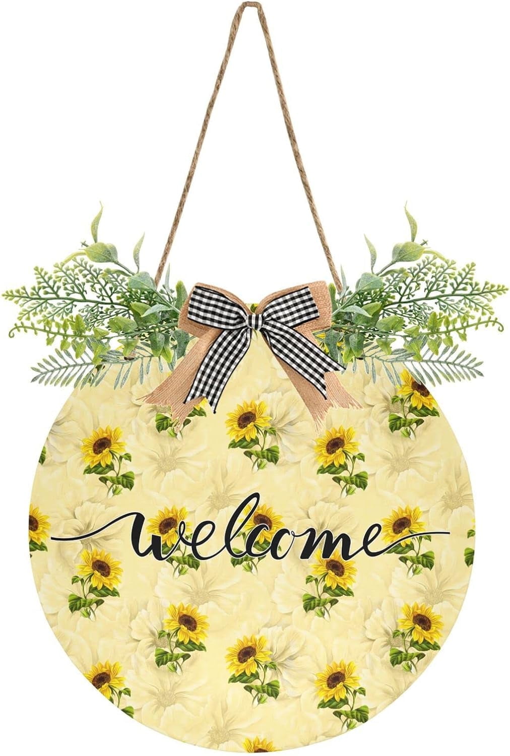 Coolnut Welcome Sign Hanging Plaque Sign Beautiful Sunflowers Porch ...