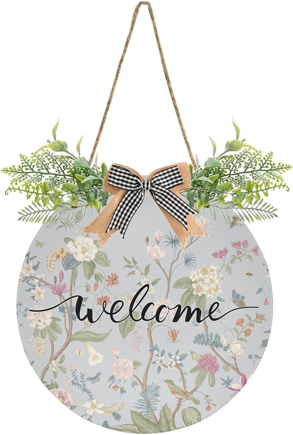 Coolnut Welcome Sign Hanging Plaque Sign Beautiful Wildflowers Porch ...