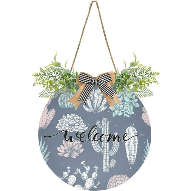 Coolnut Welcome Sign Hanging Plaque Sign Cactus Pattern Porch Wall ...