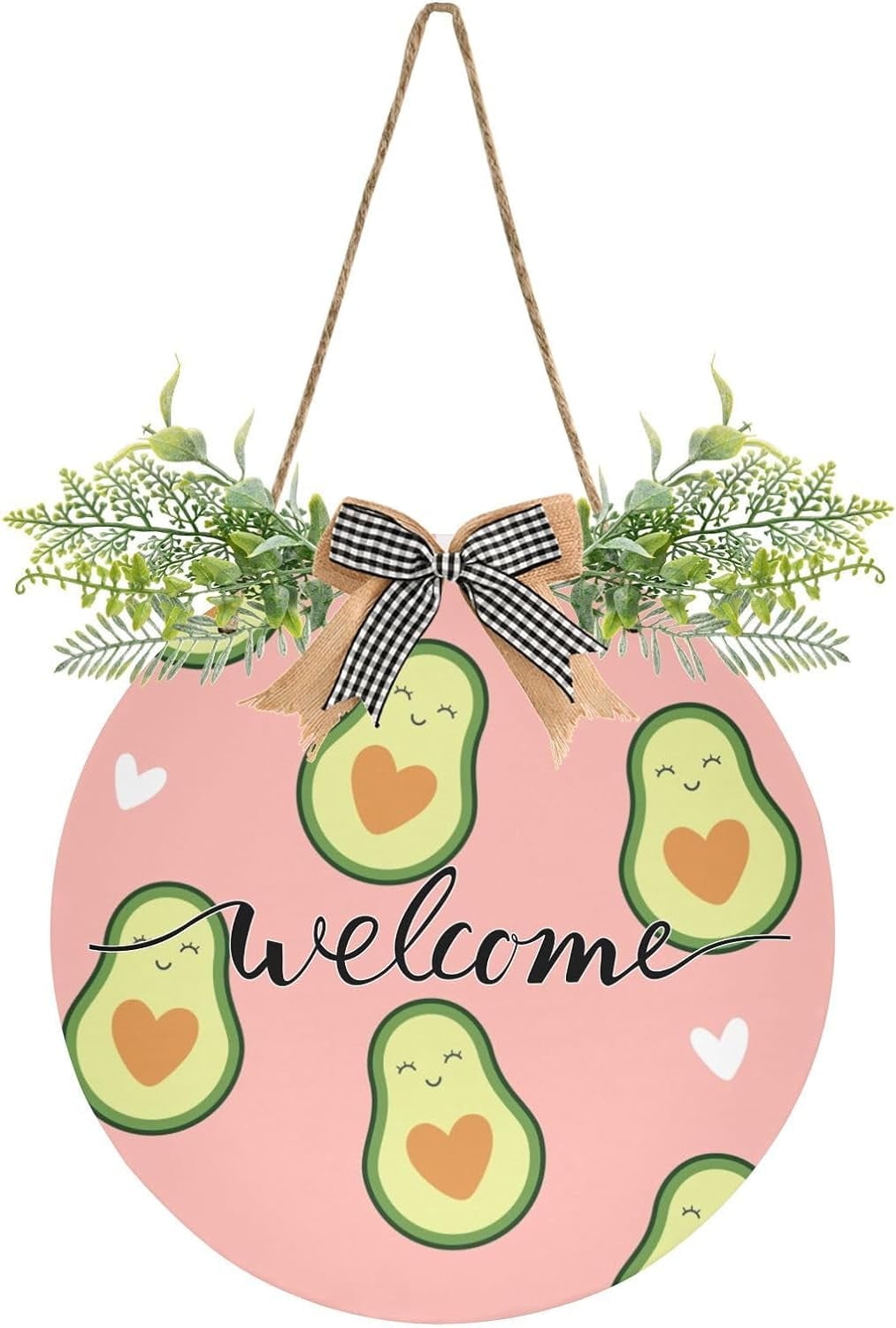 Coolnut Welcome Sign Hanging Plaque Sign Cute Avocado Porch Wall Front ...