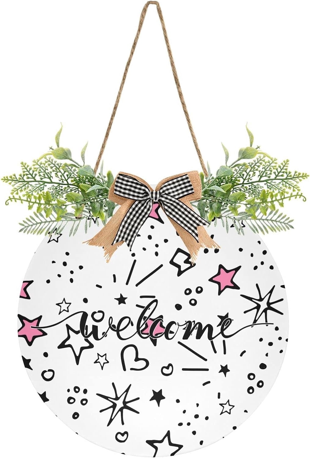 Coolnut Welcome Sign Hanging Plaque Sign Cute Cartoon Pattern Porch ...