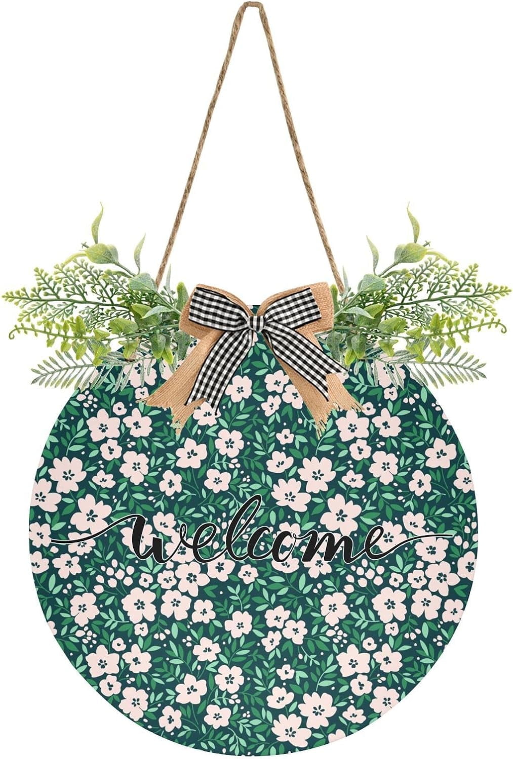 Coolnut Welcome Sign Hanging Plaque Sign Cute Floral Porch Wall Front ...