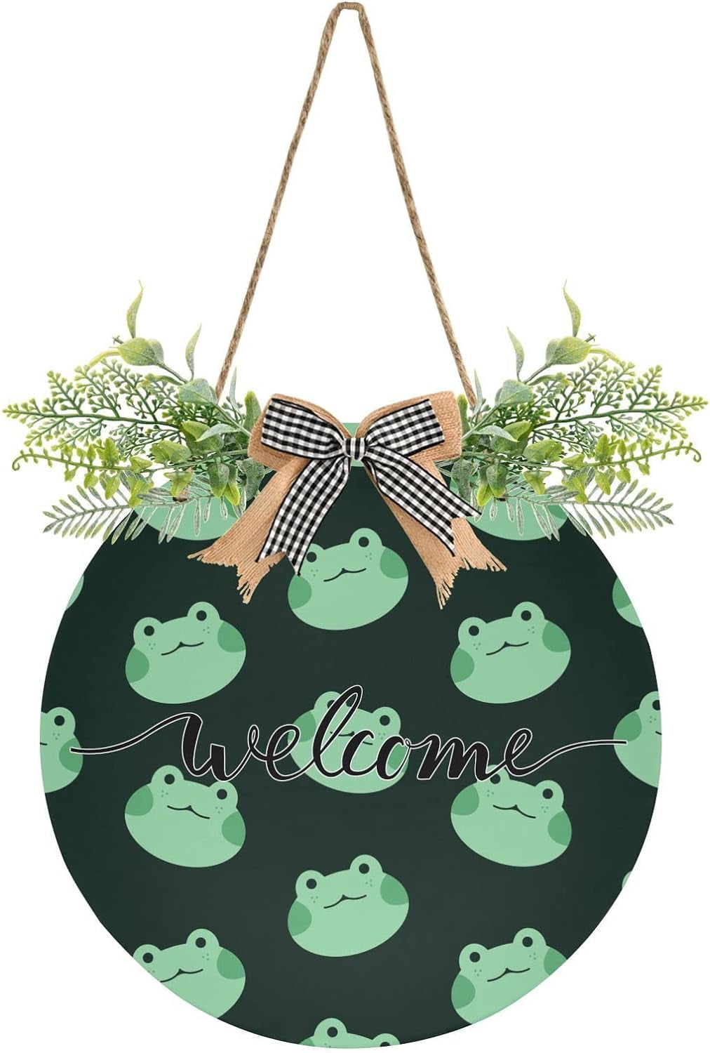 Coolnut Welcome Sign Hanging Plaque Sign Cute Frogs Porch Wall Front ...