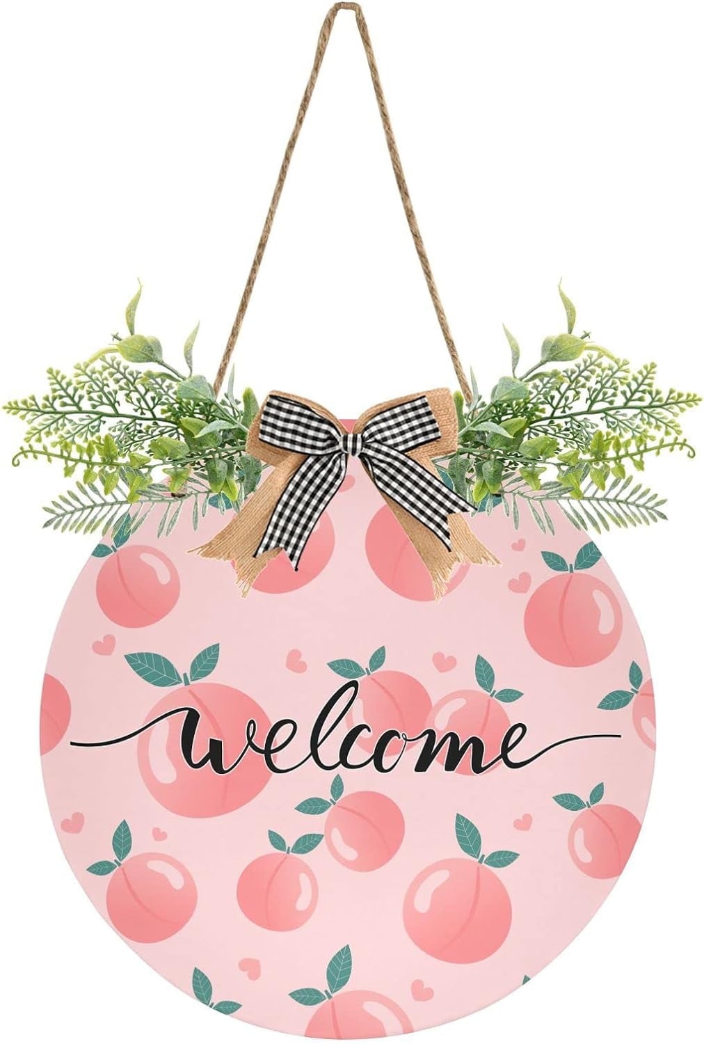 Coolnut Welcome Sign Hanging Plaque Sign Cute Peach Porch Wall Front ...