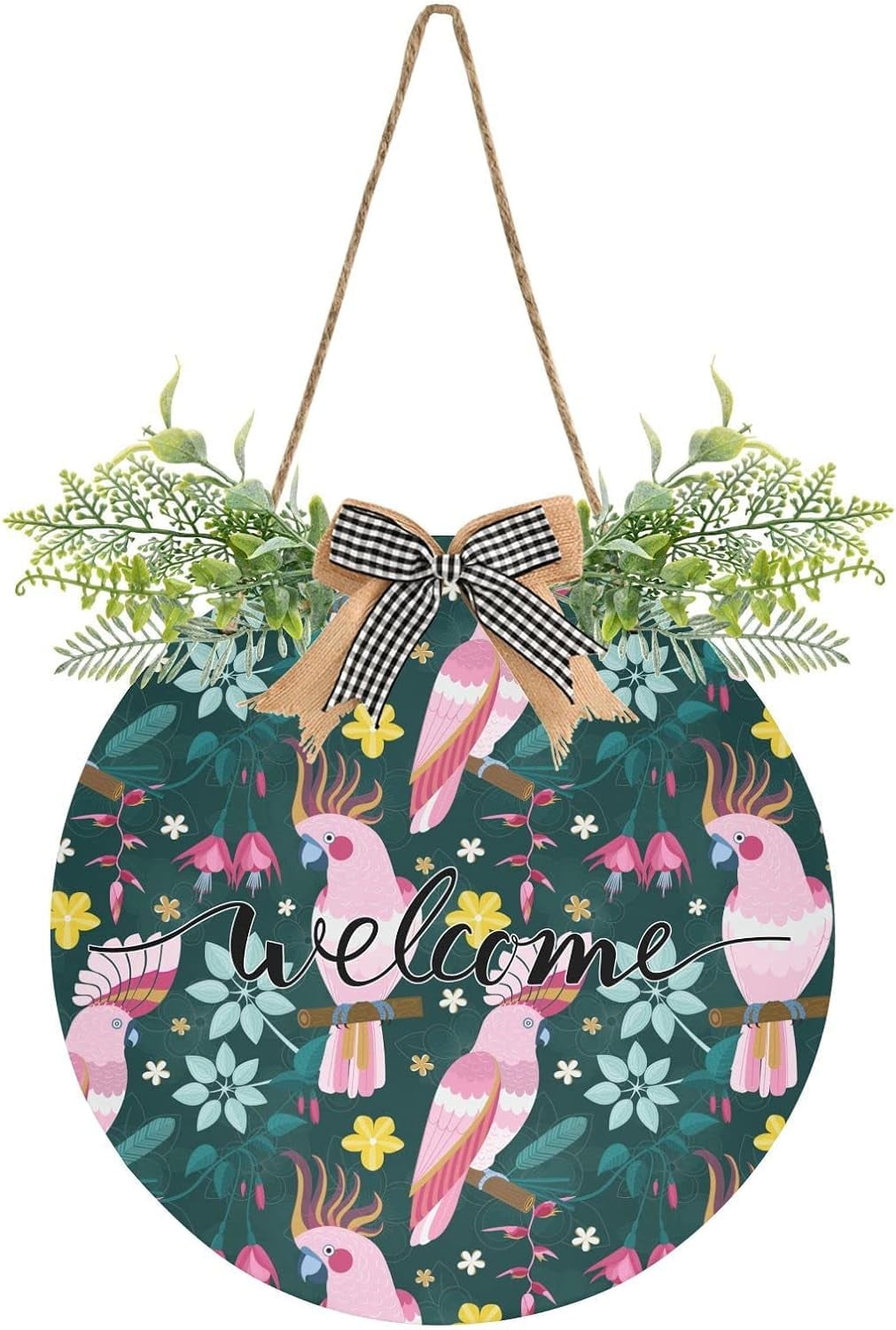 Coolnut Welcome Sign Hanging Plaque Sign Exotic Parrots Porch Wall ...