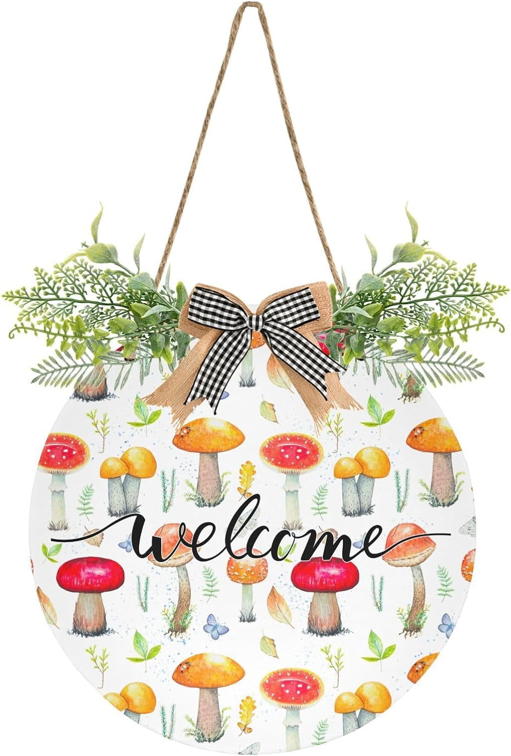 Coolnut Welcome Sign Hanging Plaque Sign Forest Mushroom Porch Wall ...