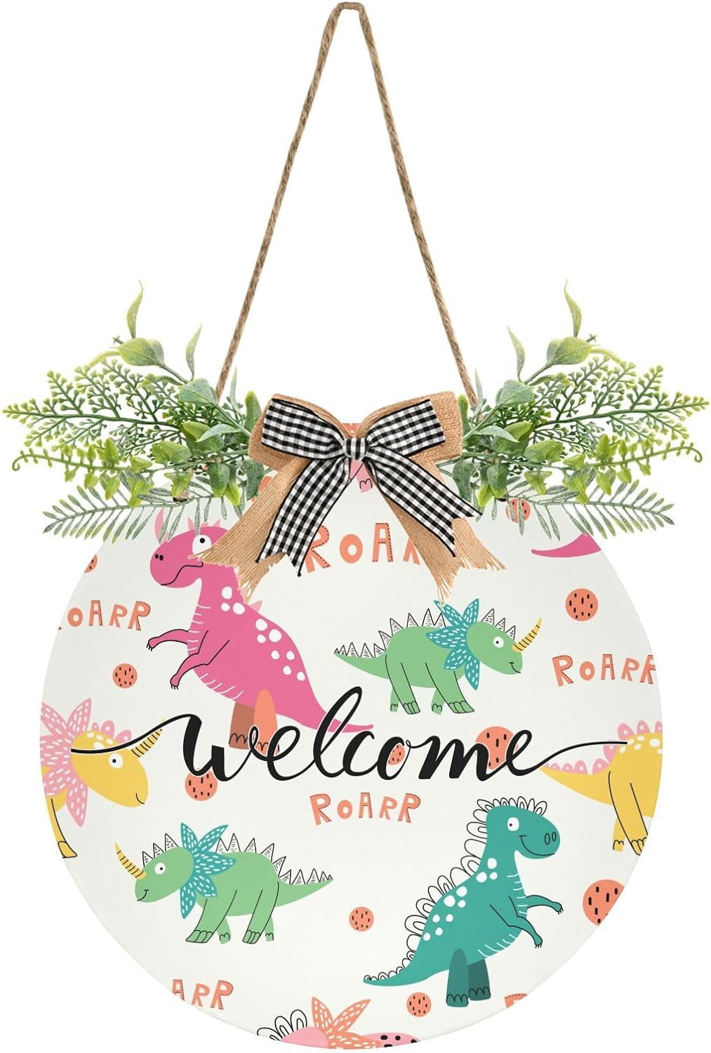 Coolnut Welcome Sign Hanging Plaque Sign Funny Dinosaurs Roar Porch ...