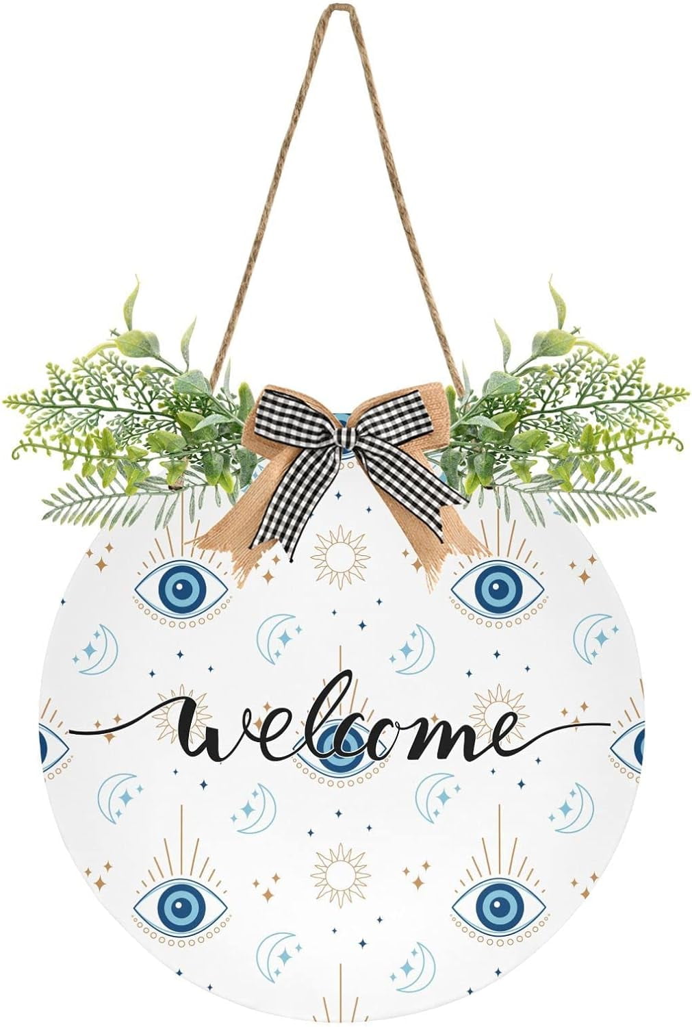 Coolnut Welcome Sign Hanging Plaque Sign Magic Evil Eye Porch Wall ...