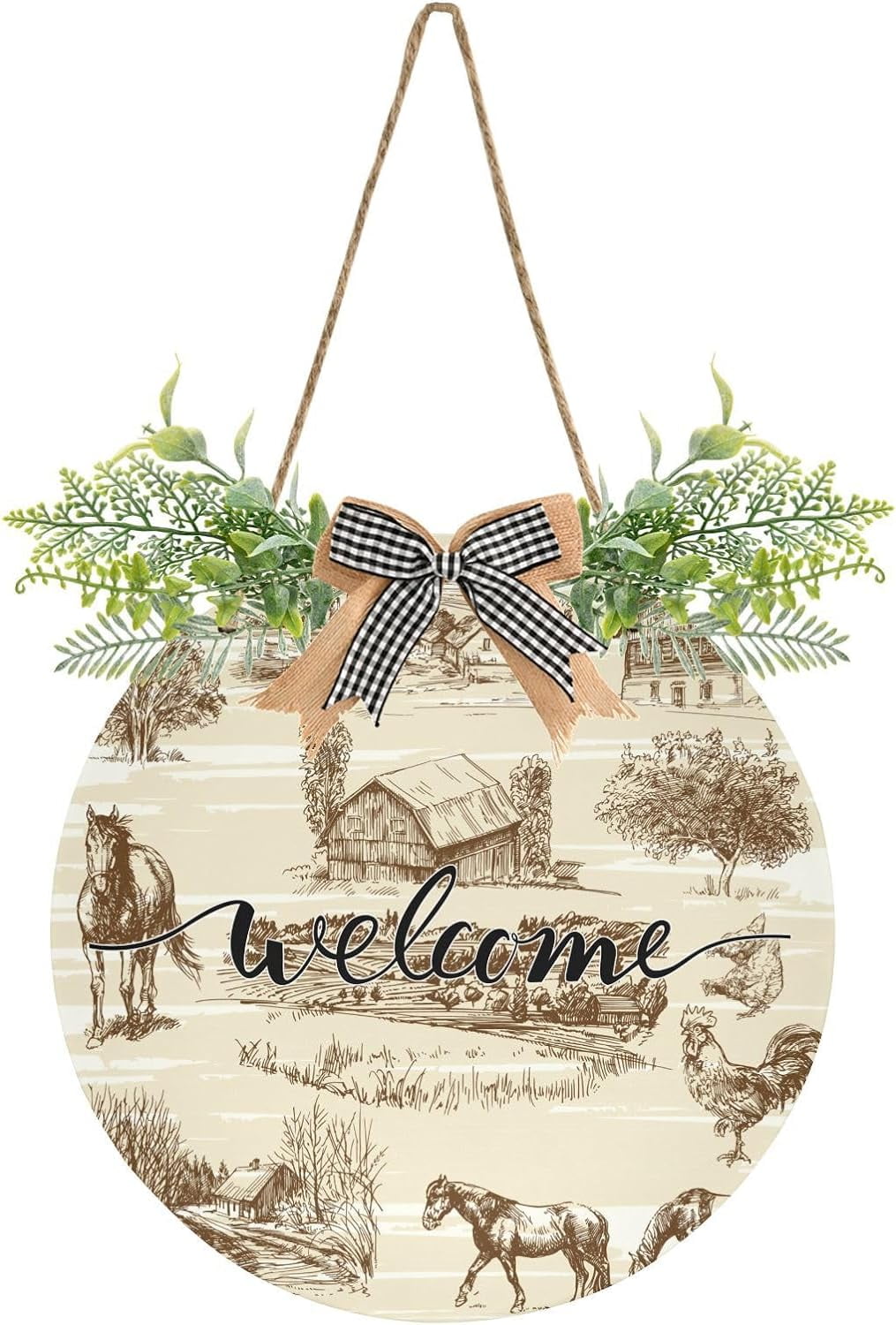 Coolnut Welcome Sign Hanging Plaque Sign Western Farm Porch Wall Front ...