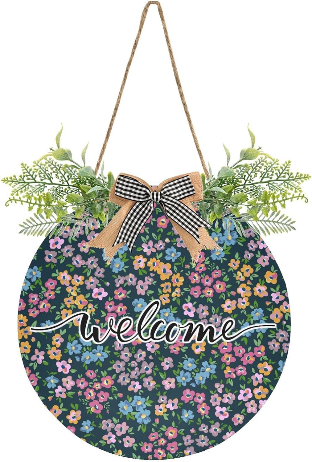 Coolnut Welcome Sign Hanging Plaque Sign Wreath Patio Cute Flowers ...