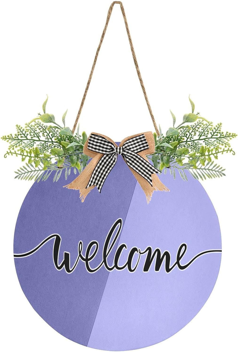 Coolnut Welcome Sign with Wreath for Front Door, Rustic Round Hanging ...