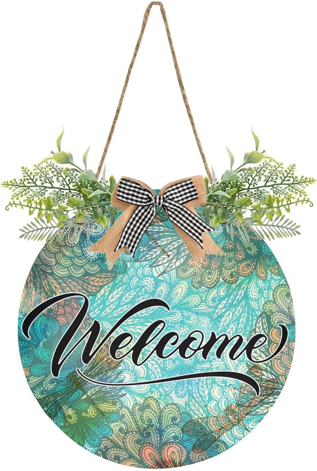 Coolnut Welcome1 Fantasy Flowers Dragonflies Welcome Sign for Front ...