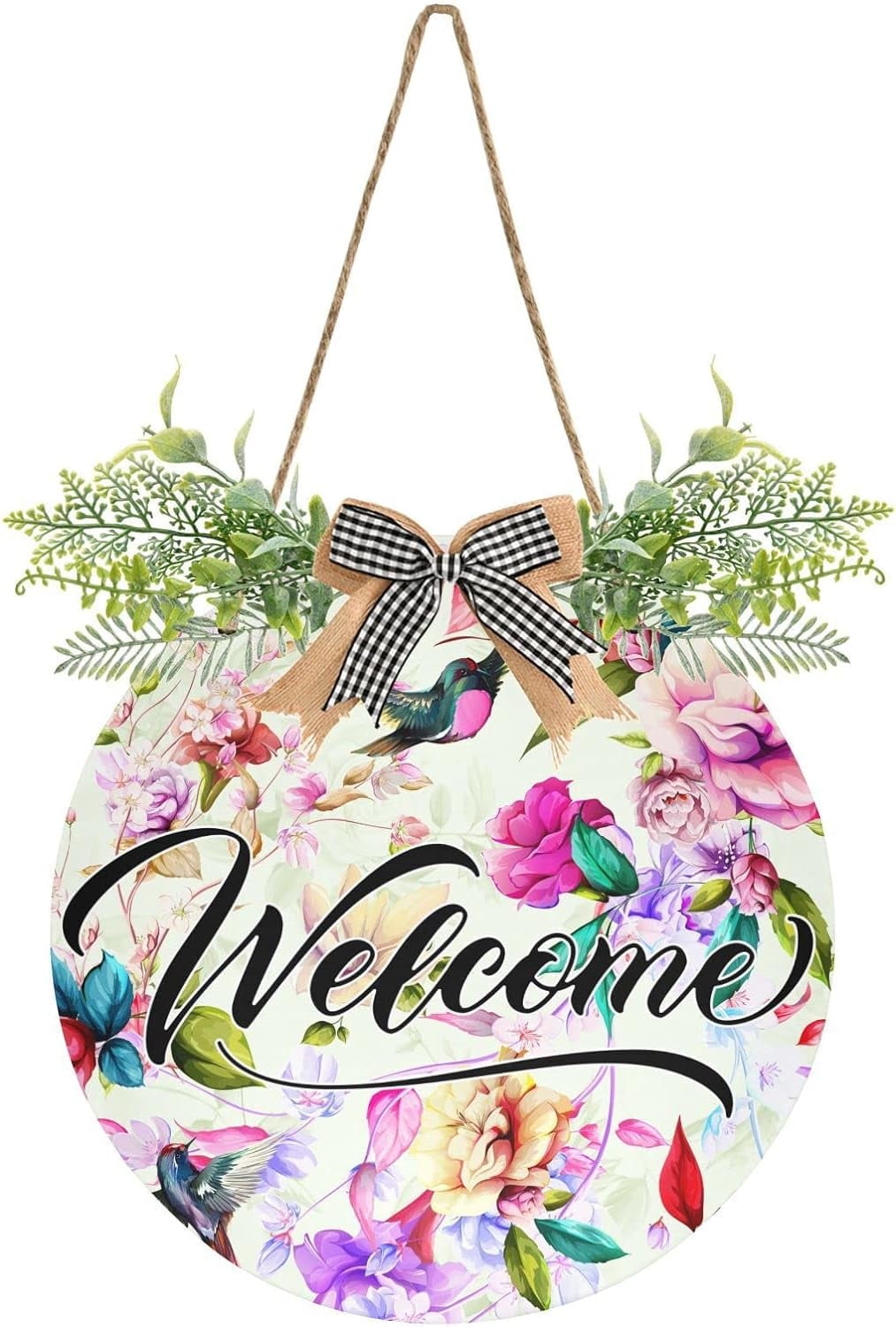 Coolnut Welcome1 Pretty Flower Butterfly Welcome Sign for Front Door ...