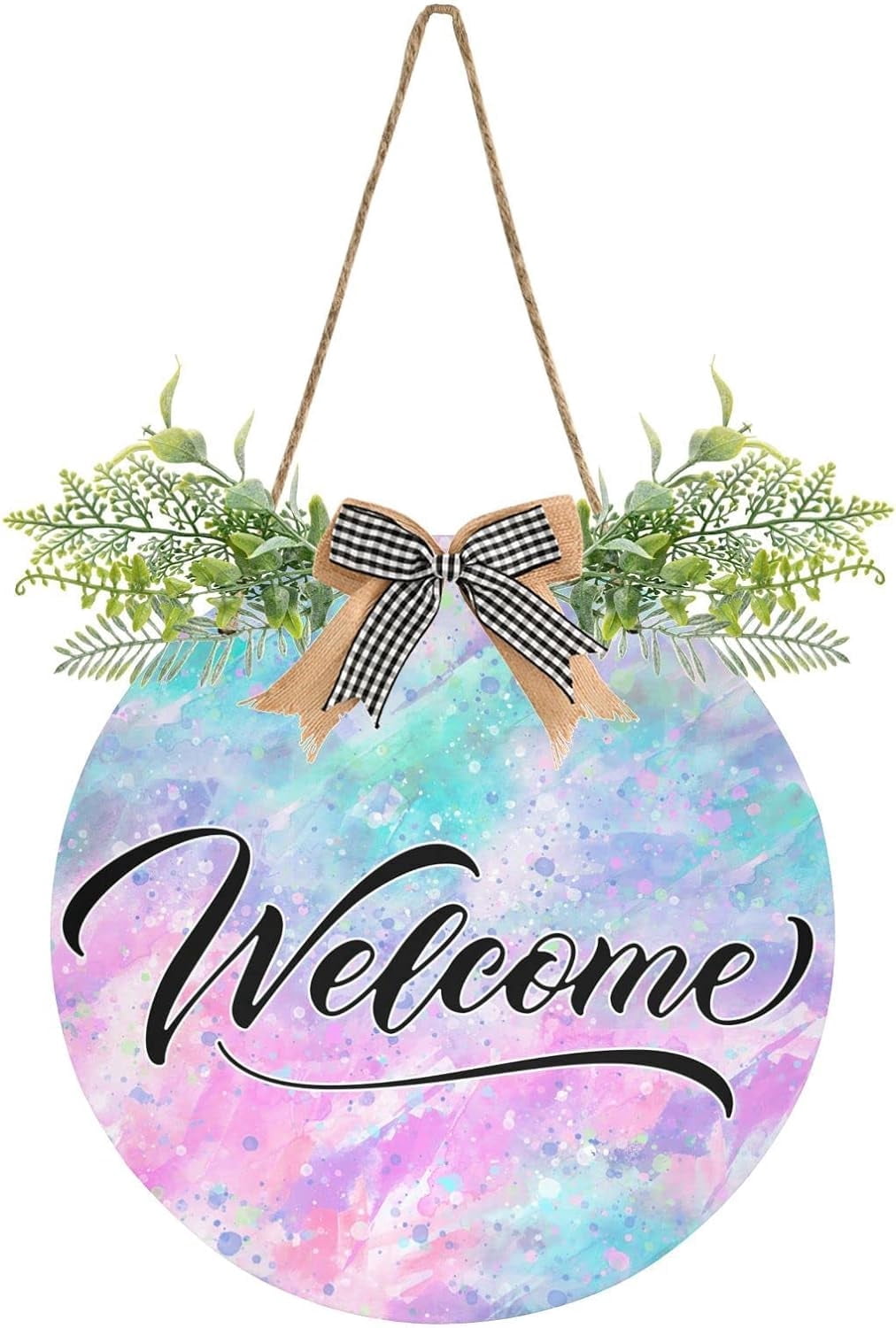 Coolnut Welcome1 Rainbow Spot Pattern Welcome Sign for Front Door ...