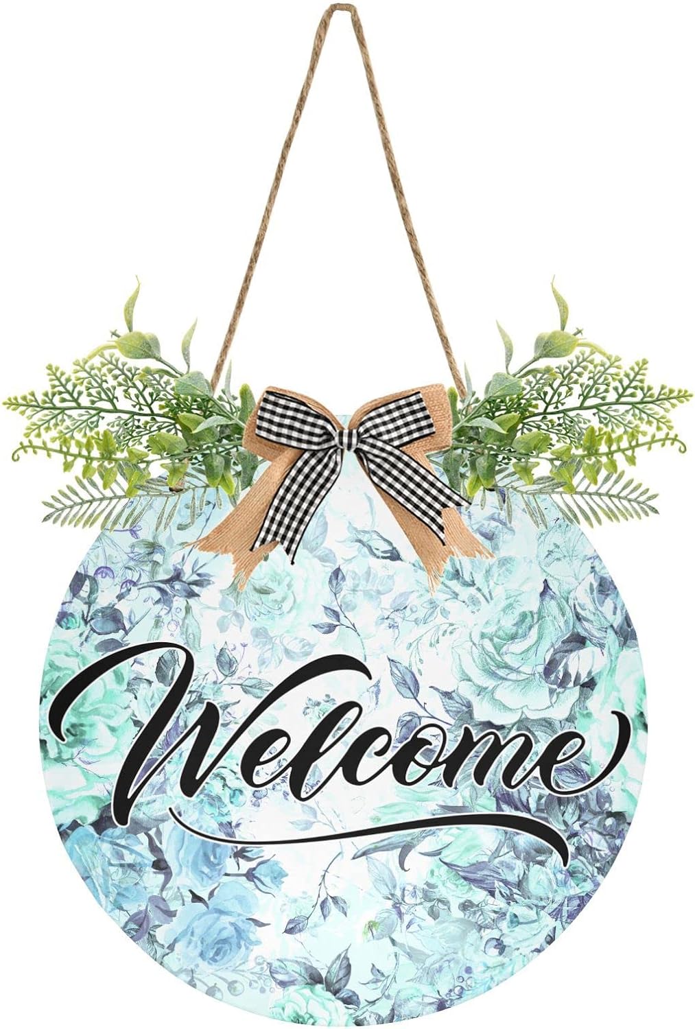 Coolnut Welcome1 Watercolor Bouquet Pattern Welcome Sign for Front Door ...