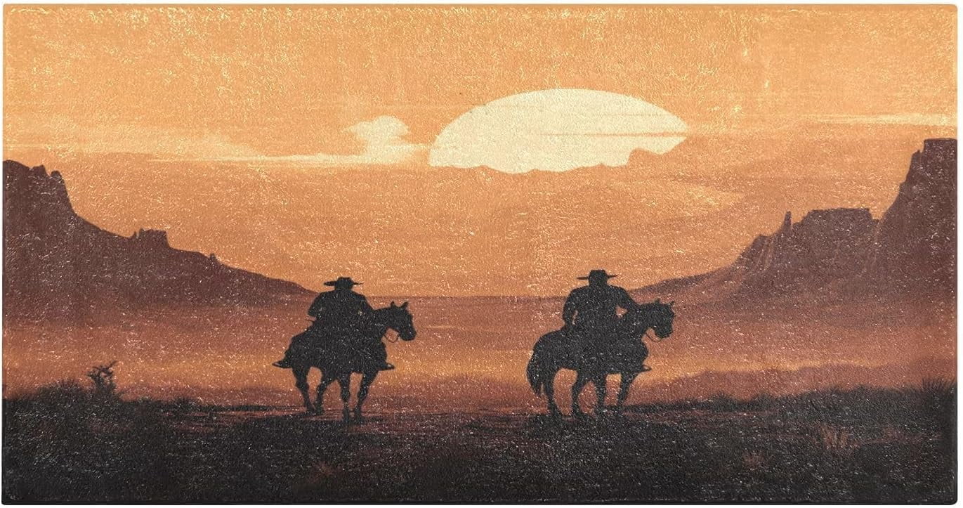 Coolnut Western Desert Cowboy Kitchen Mat Soft and Absorbent Bath Mats ...