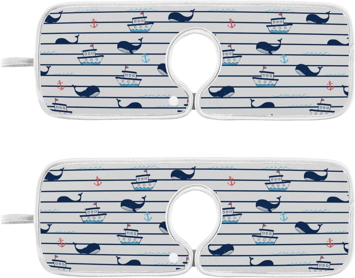 Coolnut Whale Ship Pattern Sink Splash Guard for Faucet 2 Packs Faucet ...