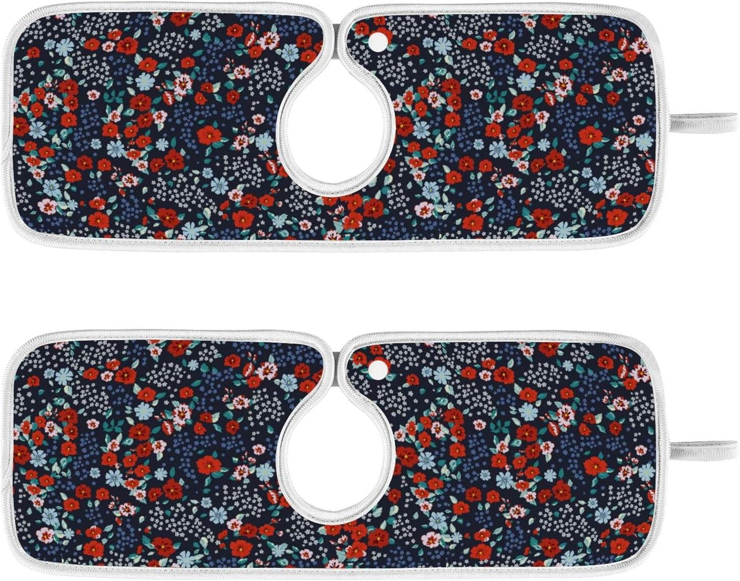 Coolnut Wild Flowers Cute Sink Splash Guard for Faucet 2 Packs Faucet ...