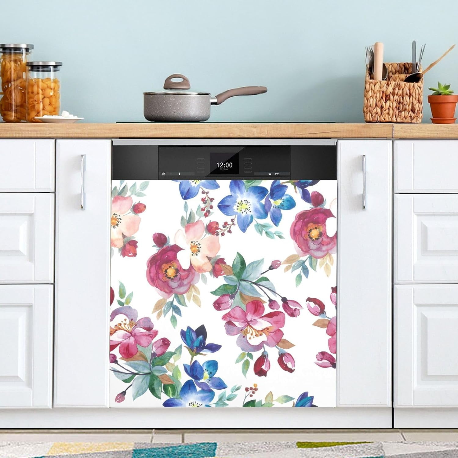 Coolnut Wildflower Rose Dishwasher Magnet Cover Magnetic Dish Washer ...