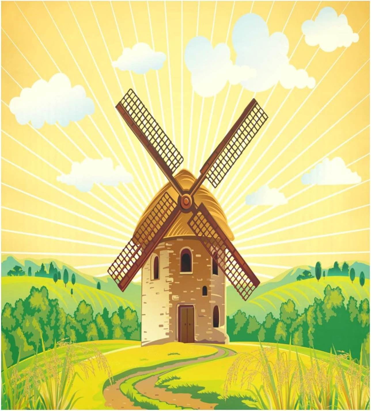 Coolnut Windmill Rural Sunset Dishwasher Magnet Sticker, Refrigerator ...