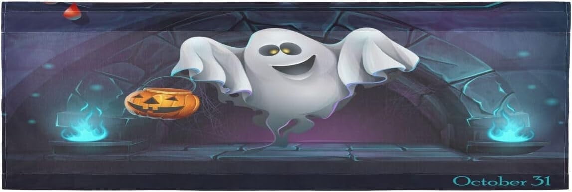 Coolnut Window Valance -Halloween Ghost Kitchen Curtain - Curtains Rod ...