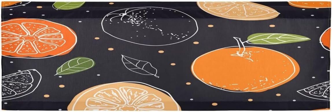Coolnut Window Valance -Orange Fruits Kitchen Curtain - Curtains Rod ...
