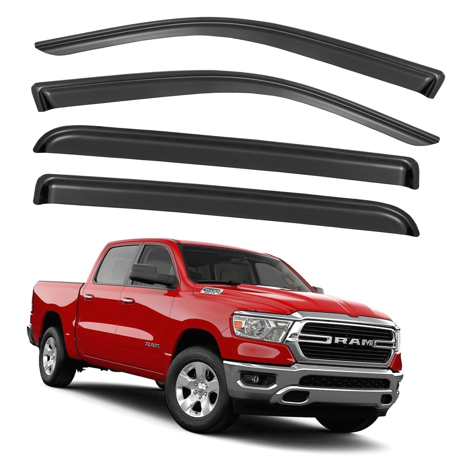 Coolnut Window Visors Rain Guards for 2019-2025 1500 Crew Cab (Latest ...