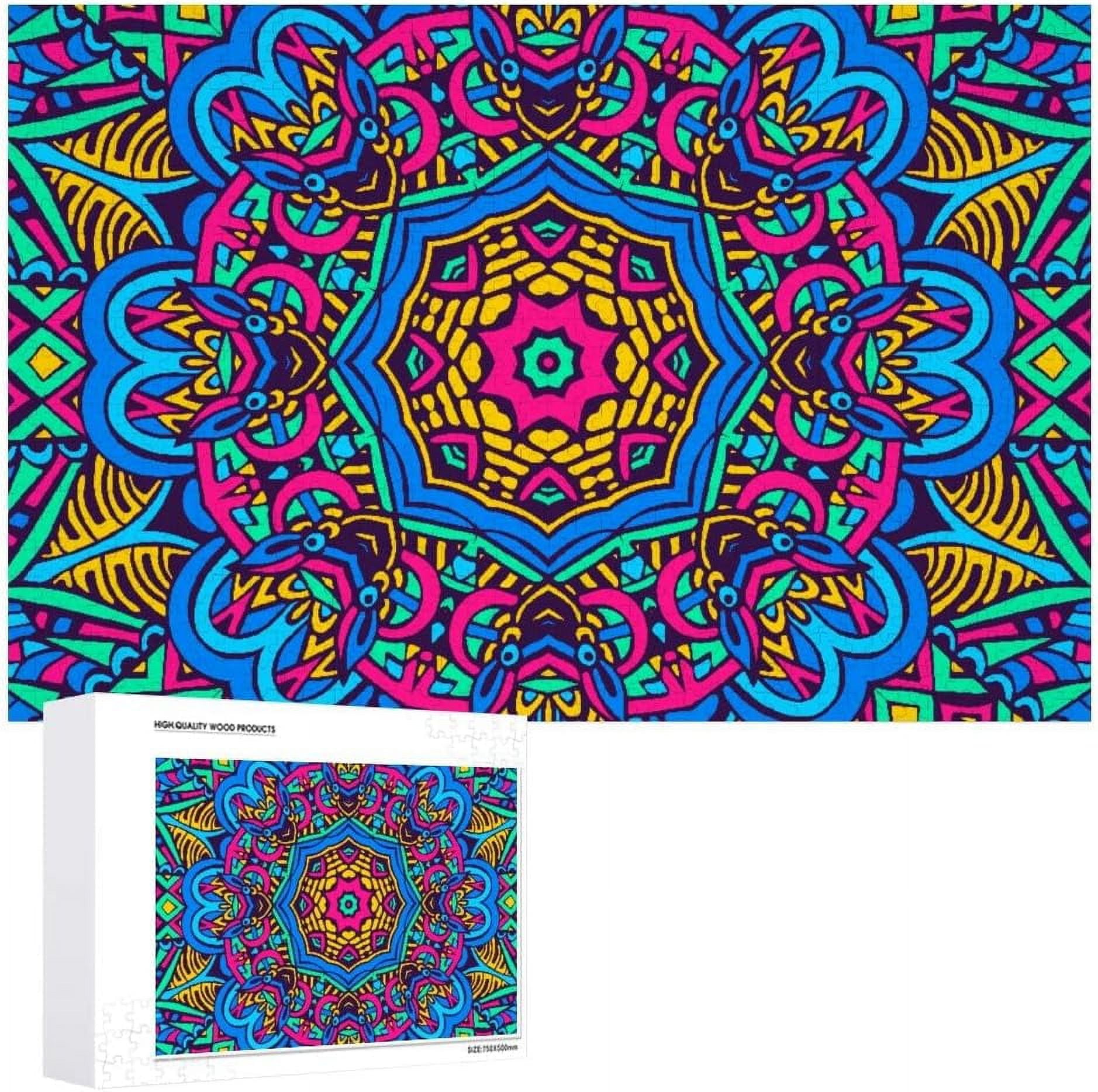 Coolnut Wooden Jigsaw Puzzles 1000 Pieces, Abstract Tribal Vintage ...