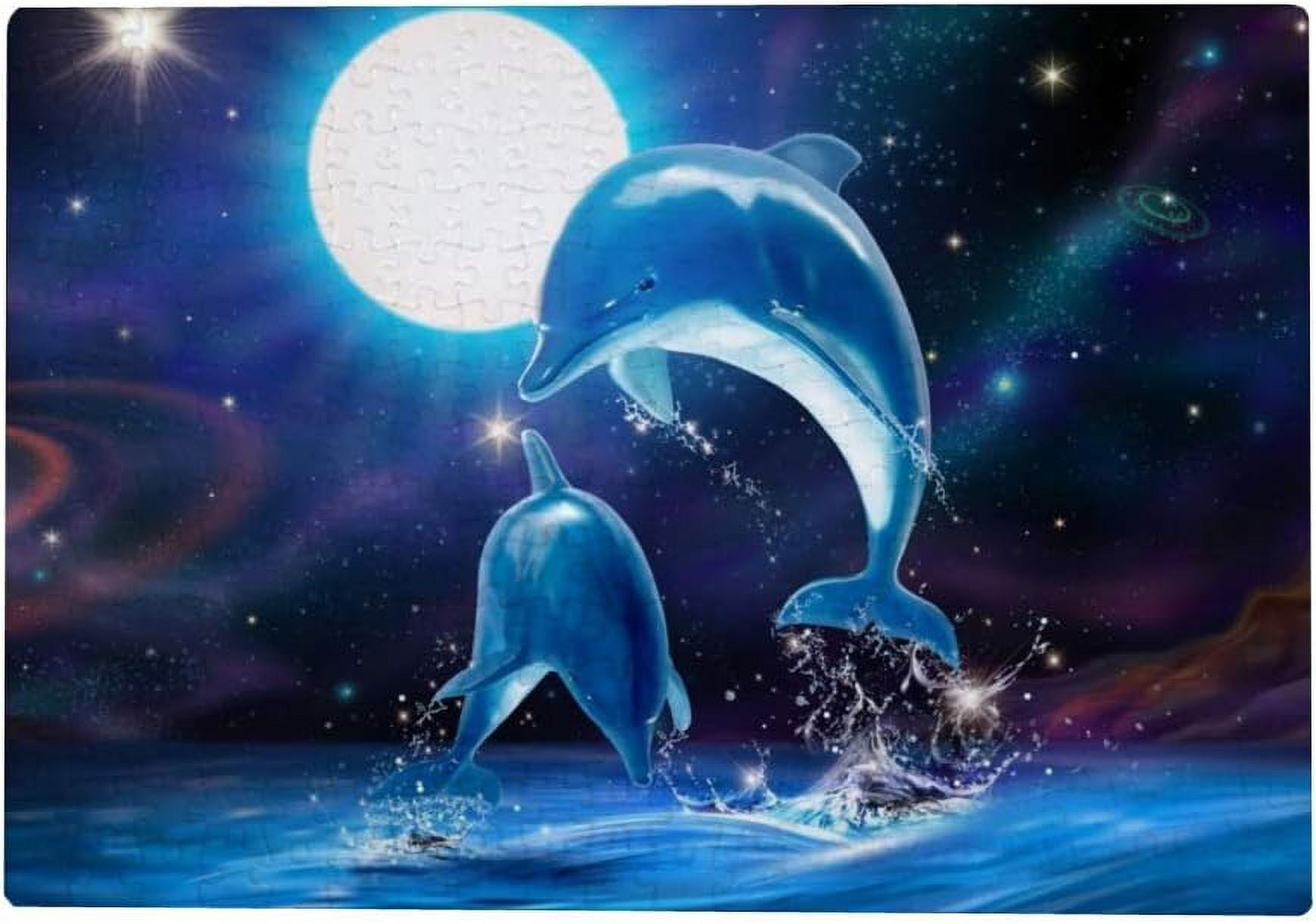Coolnut Wooden Jigsaw Puzzles, 1000 Pieces Dolphins Upon Attractive ...