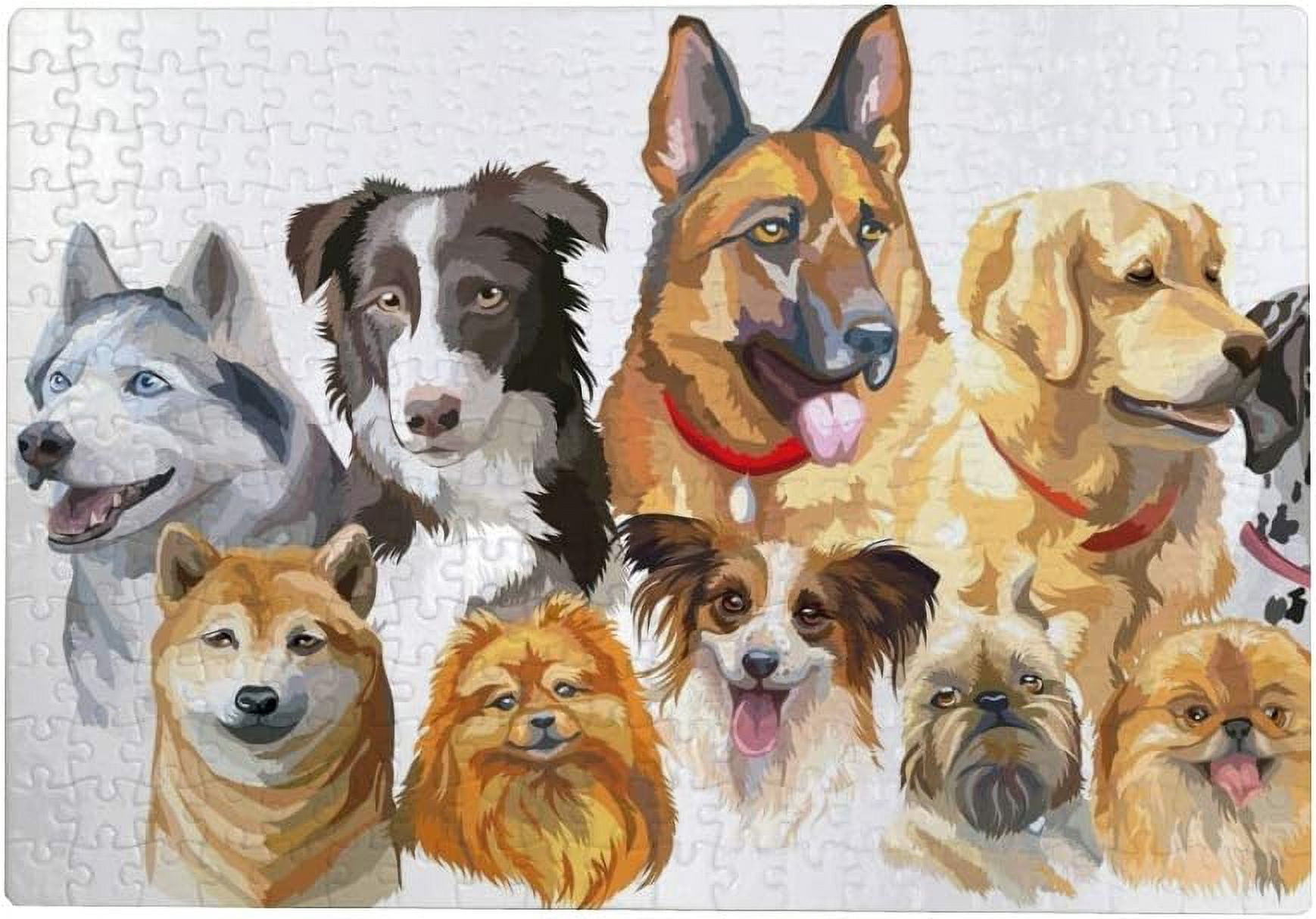 Coolnut Wooden Jigsaw Puzzles, 1000 Pieces Portrait of Dogs Educational ...