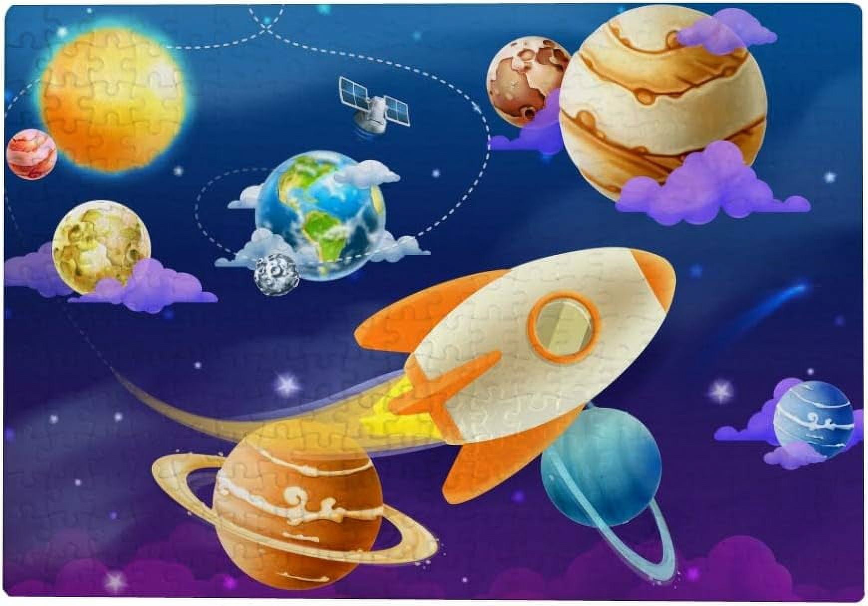 Coolnut Wooden Jigsaw Puzzles, 1000 Pieces Solar System of Planets Educational Intellectual ...