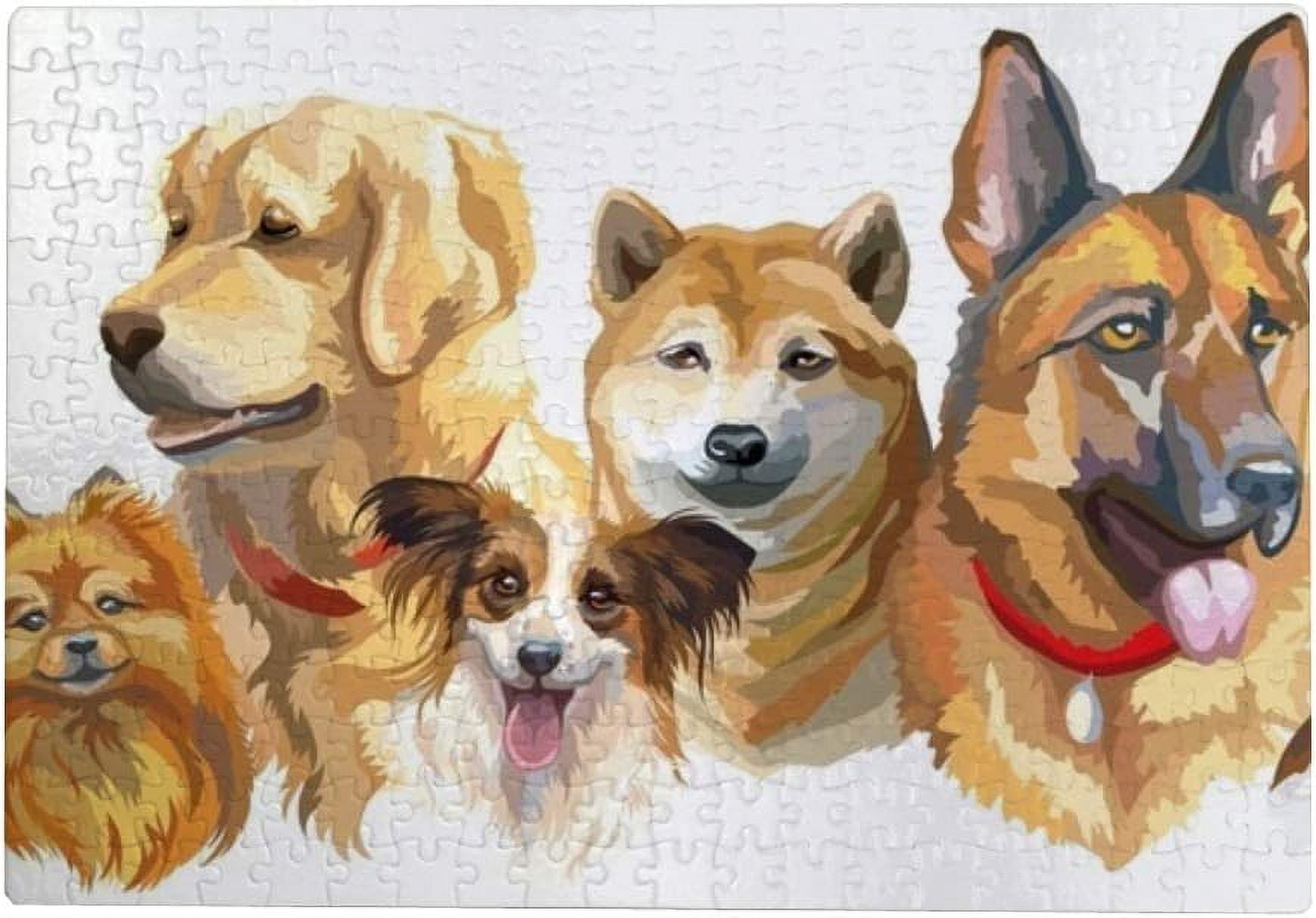 Coolnut Wooden Jigsaw Puzzles 300 Pieces, 10.6"x 15.5" Portrait of Dogs ...