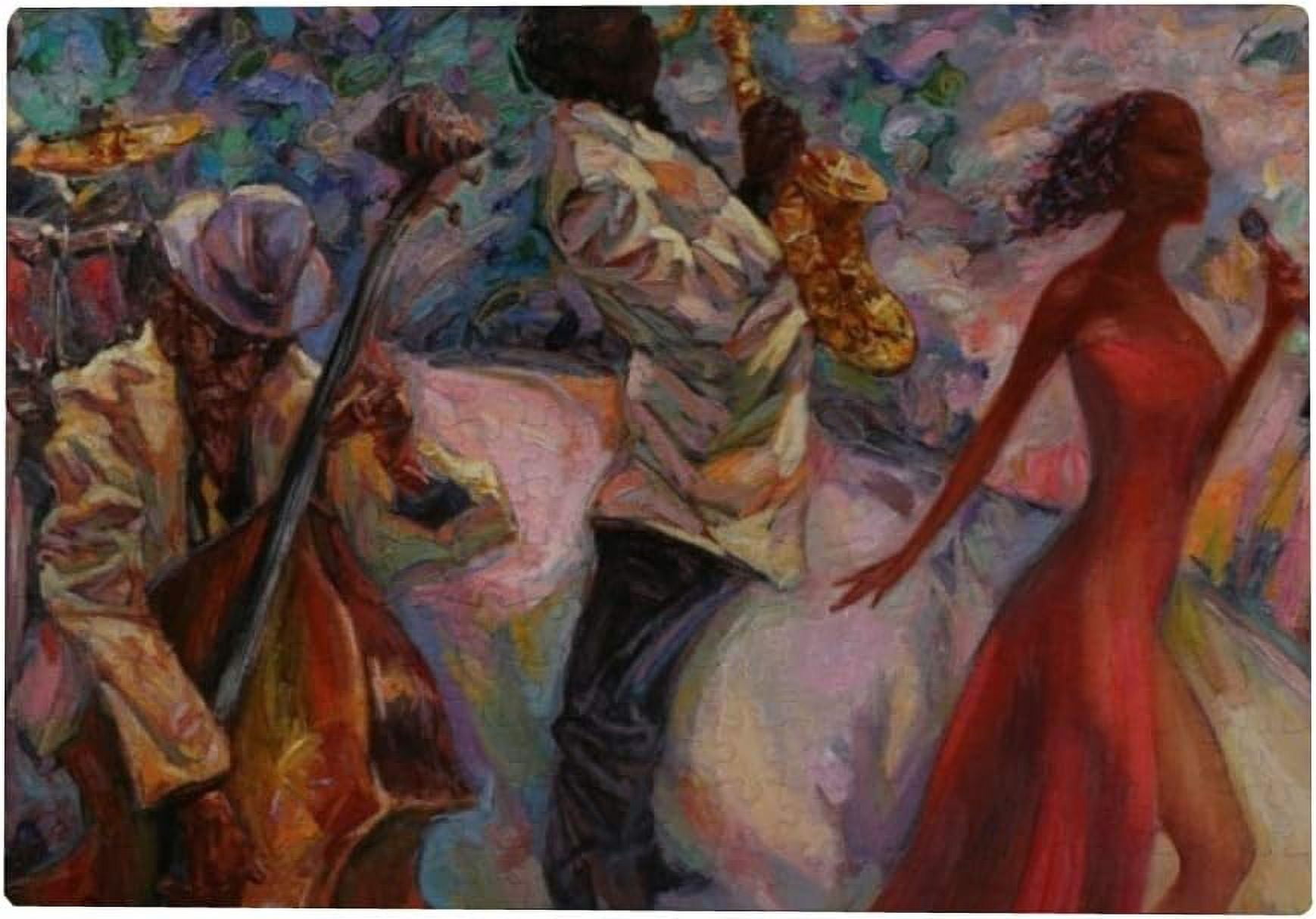 Coolnut Wooden Jigsaw Puzzles 500 Pieces, 20.5" x 14.9" Jazz Club Oil ...