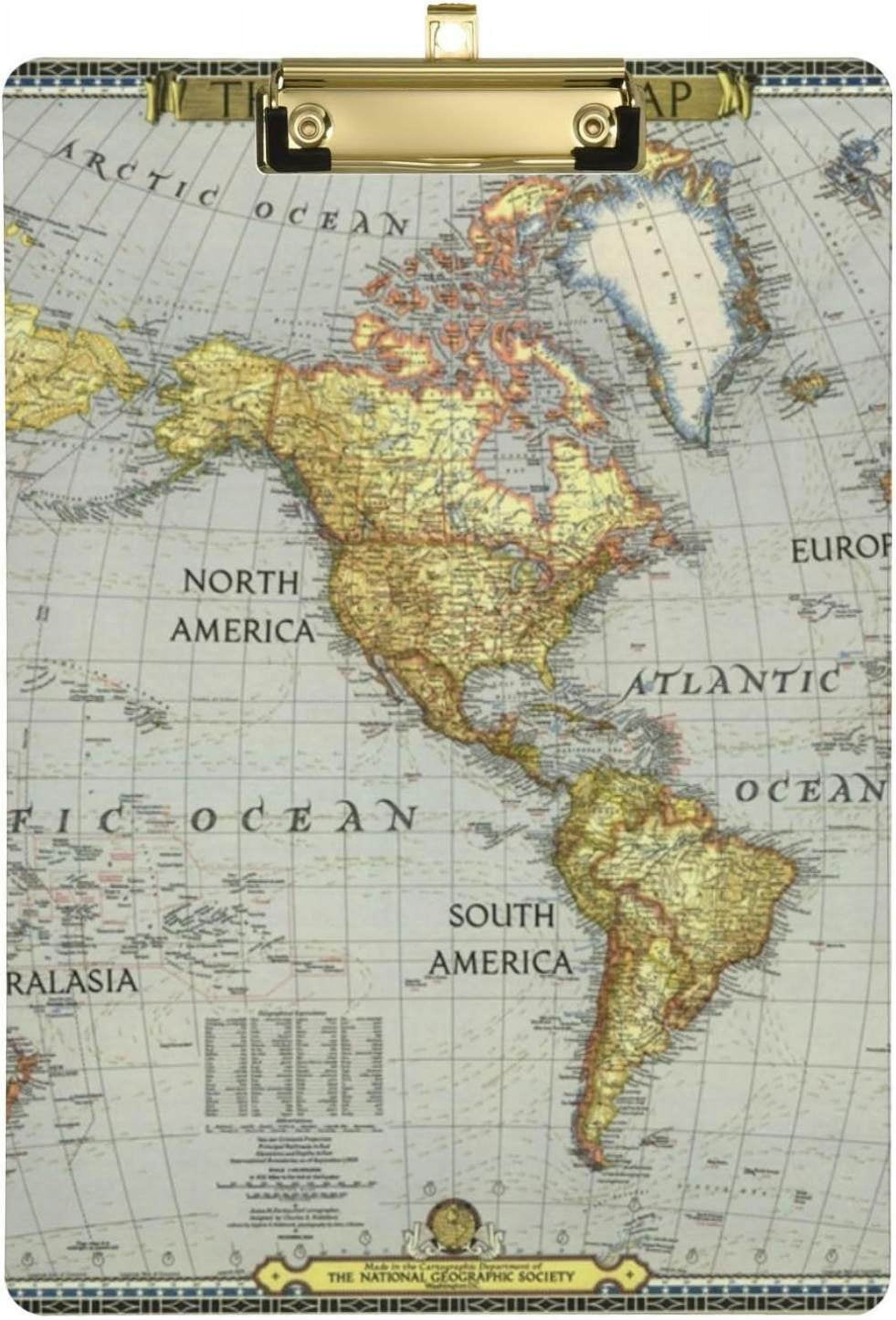 Coolnut World Map Clipboard, Acrylic Standard A4 Letter Size Clip Board ...