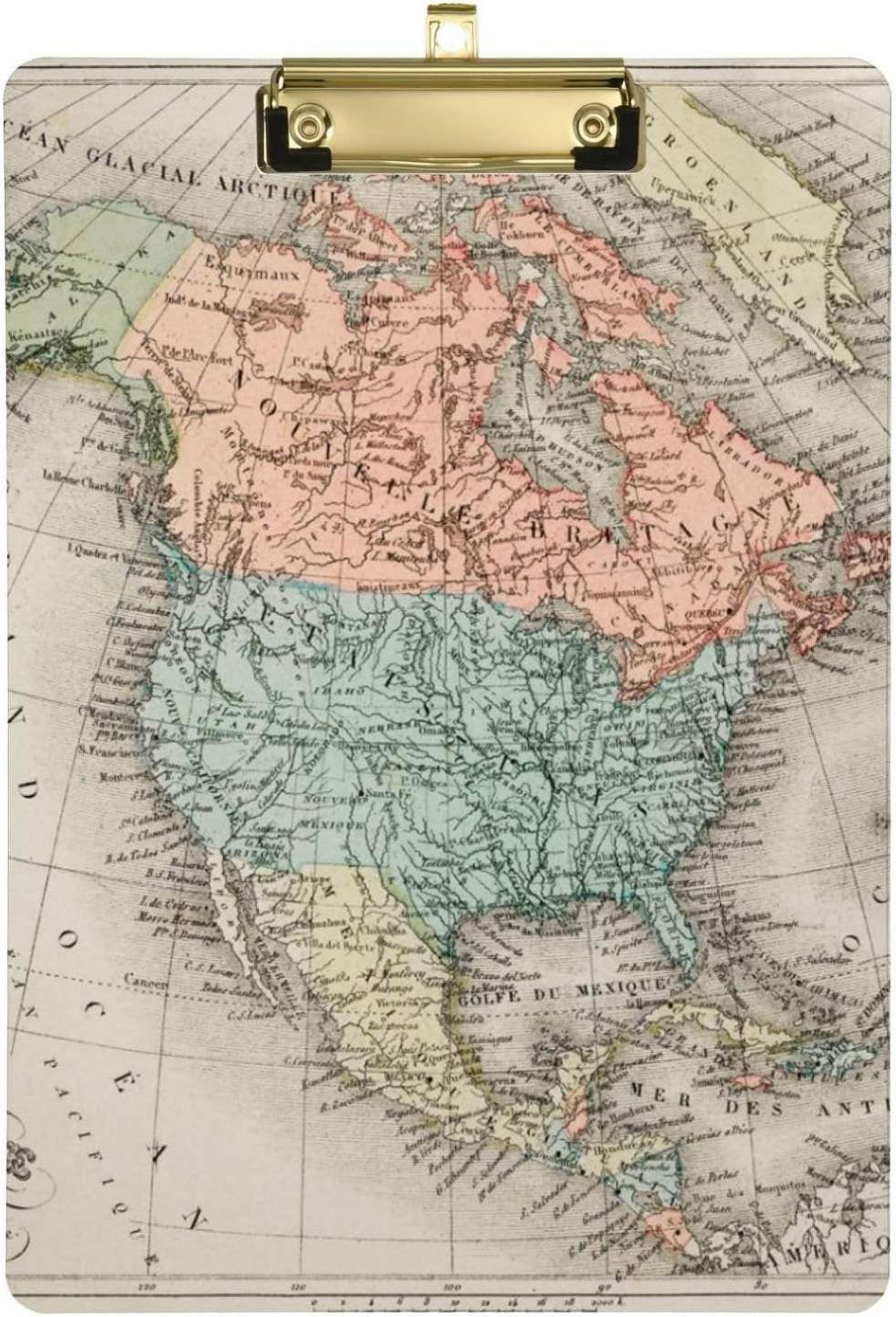 Coolnut World Map Clipboard, Acrylic Standard A4 Letter Size Clip Board ...