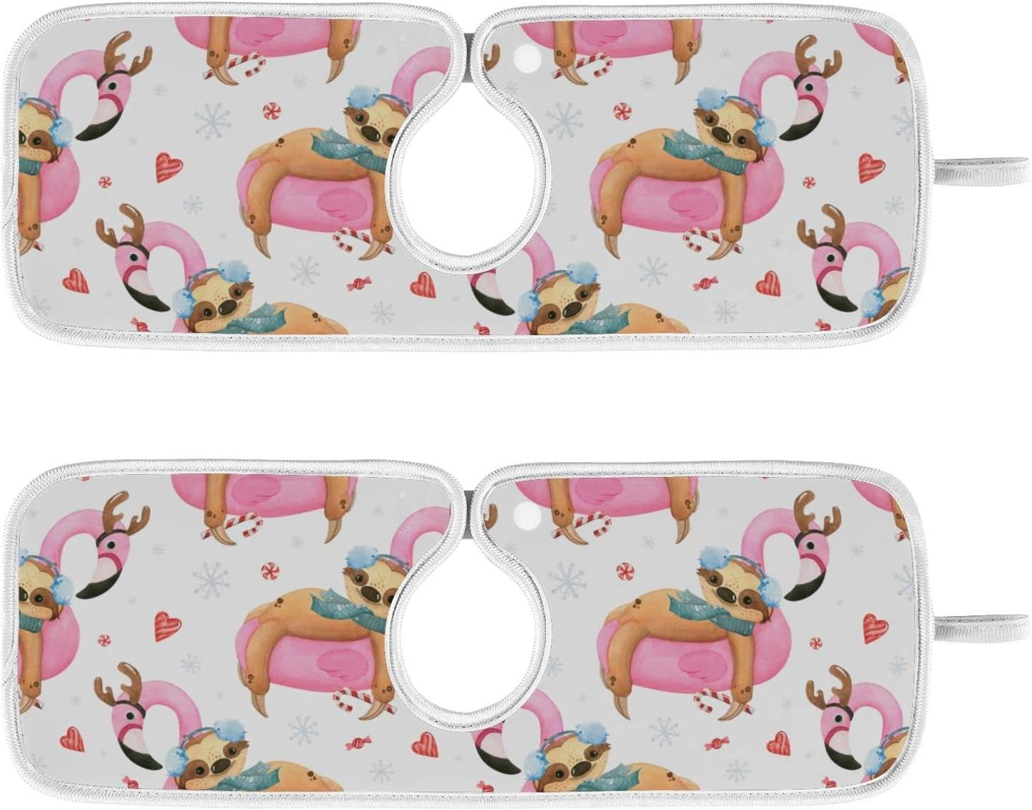 Coolnut Xmas Sloth Flamingo Kitchen Sink Splash Guard 2 Packs Faucet ...